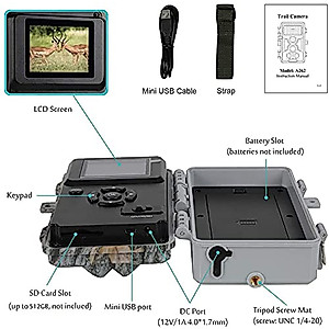 2-Pack 48MP 1296P Trail Cameras Night Vision No Glow H.264 Video Motion Activated 0.1S Trigger Time Waterproof for Outdoor Wildlife Hunting and Home Security Surveillance