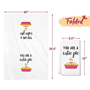 Valentine's Day Kitchen Towels Baking Love Bathroom Hand Towels w/Hanging Loop (Symmetrical Pattern), 23.5''x16'' Super Absorbent Soft Love Towel Valentines Day Kitchen Bath Gift for Him or Her