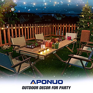 APONUO Solar Step Deck Fence Lights, Solar Step Lights Outdoor Waterproof Led Solar Fence Lamp for Patio, Stairs,Garden Pathway, Step and Fences(Warm White)