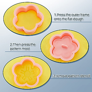 8 Pieces Flower Cookie Cutter Flower Shaped Cookie Mold Plastic Pink Cookie Cutters for Home Kitchen, 8 Styles