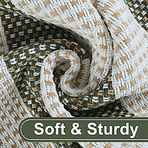 Sungea Boho Striped Front Door Mat Outside Entrance 2x4.3,Green and White Washable Porch Rug Runner,Cotton Hand Woven Indoor Outdoor Rugs,Foldable Farmhouse Layered Door Mats for Entryway