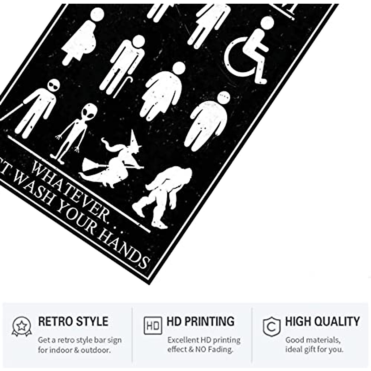 Funny Restroom Sign Whatever Just Wash Your Hands Style Funny Metal Door Sign Restroom Bathroom Door Sign For Toilet Home Hotel Wall Decor 8 X12 Inch