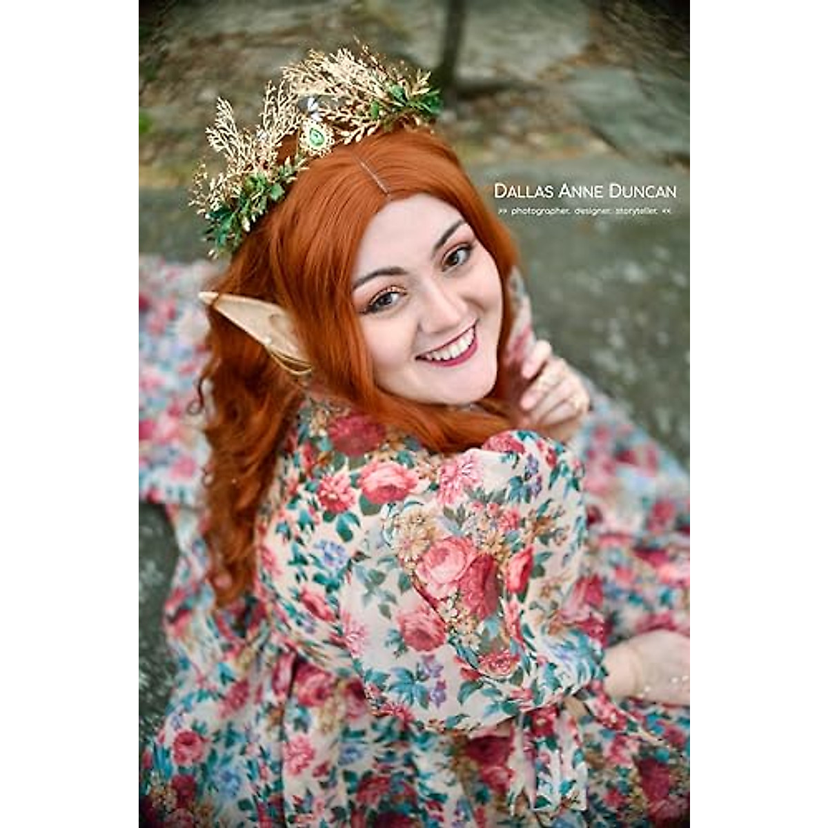 MOSTORY Handmade Woodland Fairy Crown Elf Forest Headpiece Medieval Leaf Circlet for Men Prince Adult God Cosplay Renaissance Halloween Wedding Gold Green