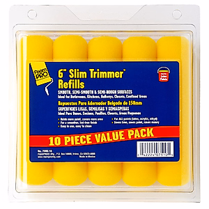 FOAMPRO 63-P 75Rs-10 Slim Trimmer Refill, 3/8 in Nap, 6 in L, Foam Cover, 6 Inch (10 Pack)