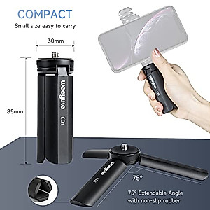 1/4 Mini Tripod, Tabletop Desktop Stand Compact Tripod with 1/4" Screw for weeylite K21 Stick Light, S03/S05 Pocket Photo Light, Camera, Smooth 4, Osmo Mobile, Vimble 2, Gimbal Handle Grip Stabilizer