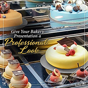 O'CREME Silver Wraparound Cake Pastry Round Drum Board 1/4 Inch Thick, 12 Inch Diameter - Pack of 10