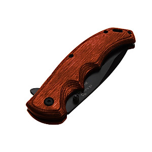 NDZ Performance Elk Ridge ERA004 3.5" Spring Assisted Flipper Folding Knife, Hunting Pocket Knife with Clip, Laser Engraved - Bass Fish