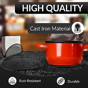 Countertop Paper Towel Holder Set with Table Napkin Holder and Trivet Mat for Hot Pots and Pans, Decorative Cast Iron Towel Stand for Kitchen Counter, Home Decoration Kitchen Accessories