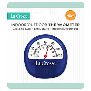 La Crosse 104-106BL Blue Analog Thermometer with Magnetic Back