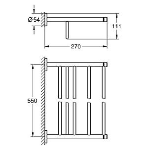 GROHE 40800DC1 Essentials Multi-Towel Rack, Super Steel