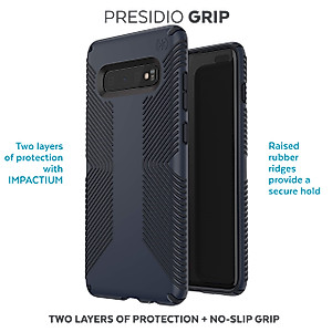 Speck Products Presidio Grip Samsung S10+ Case, Eclipse Blue/Carbon Black