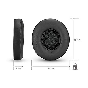 Brainwavz Earpads for Beats Solo 2 & 3 Headphones, Upgraded Replacement Pads with Memory Foam & Leather, Easy to Install, Black