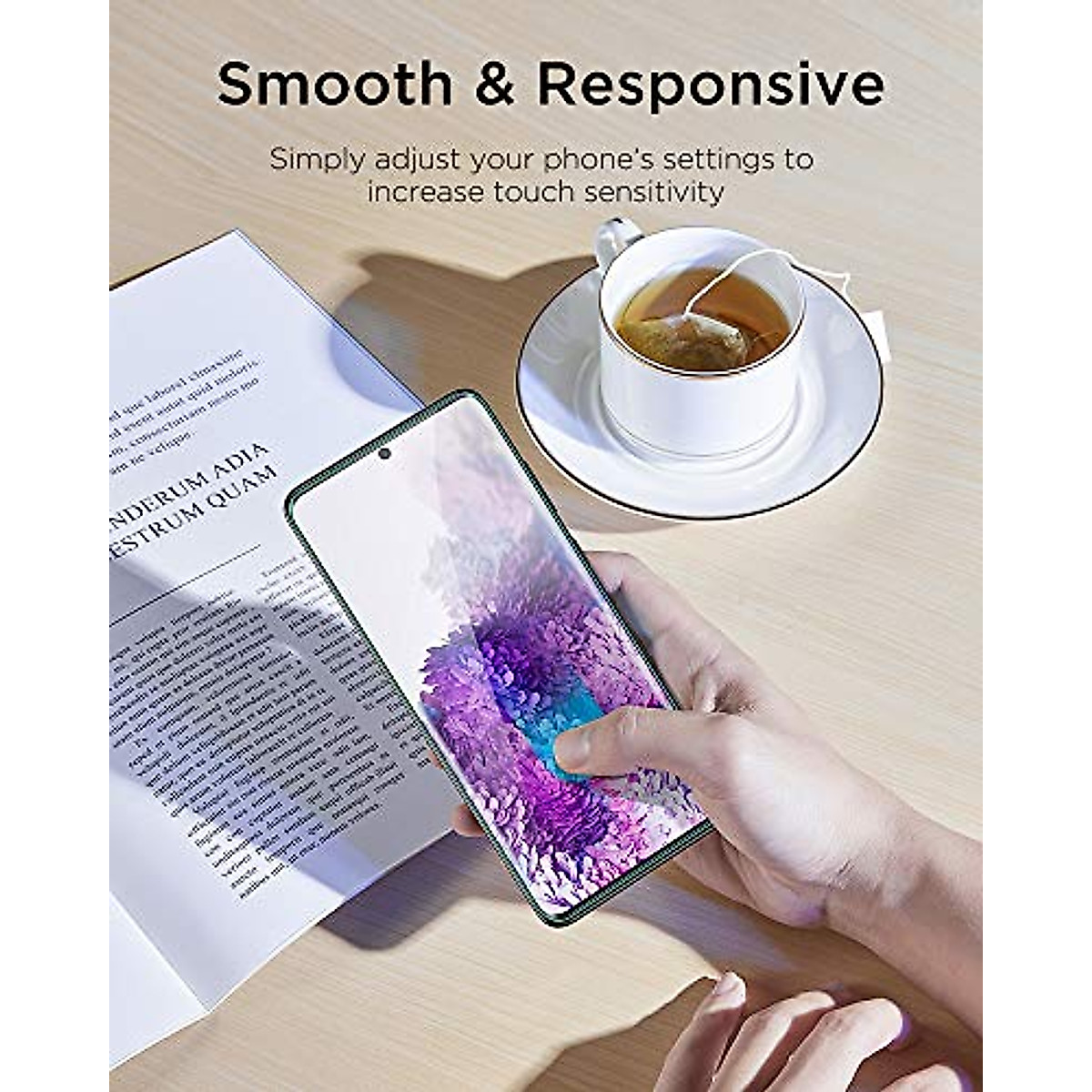 ESR TPU Screen Protector Compatible with Samsung Galaxy S20 Plus [2-Pack + 1 Extra for Practice] [Full-Coverage Liquid Skin] [Easy Installation Kit] for The Galaxy S20 Plus