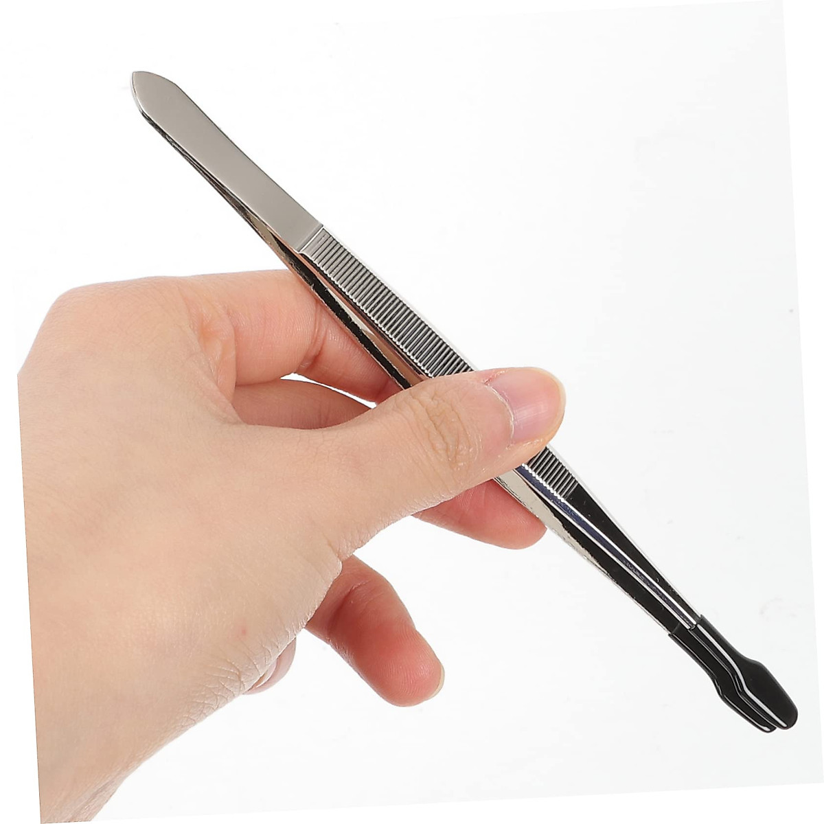 iplusmile Rubber Flat Tweezers Reverse Tweezers Facial Tools Needle Nose Tweezers Face Stickers Gold Stickers Reptile Feeding Tongs Tweezers for Crafts Stainless Steel Bead Short Hair