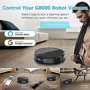 Tikom Robot Vacuum and Mop, G8000 Robot Vacuum Cleaner, 2700Pa Strong Suction, Self-Charging, Good for Hard Floors, Black