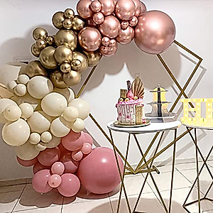 RUBFAC 129pcs Rose Gold Balloons Latex Balloons Different Sizes 18 12 10 5 Inches Party Balloon Kit for Birthday Party Graduation Baby Shower Wedding Holiday Balloon Decoration