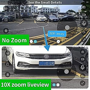 LETSCEE Security Cameras Wirelss Outdoor Solar Powered for Home Security, 360 View Outside Camera,WiFi,Motion Detection,Night Vision,PTZ,10x Hybrid Zoom PAN Tile,IP65 Weather Proof (1 Pack)