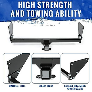 HECASA 2 Inch Class 3 Rear Trailer Hitch Compatible with 2019-2023 Toyota RAV4 Receiver Steel Powder Coated Black Replacement for 13416