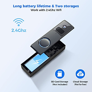 Hiseeu Wireless Doorbell Camera with Chime, Voice Changer, 2MP Video, PIR Detection, 100% Wire-Free Battery Powered, Anti-Theft Alarm, Night Vision, SD/Cloud Storage, Alexa/2.4Ghz Wifi Compatible.