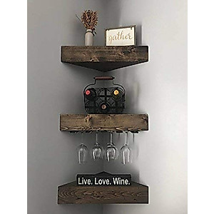 1 Wine Rack, 2 Corner Floating Shelves Set