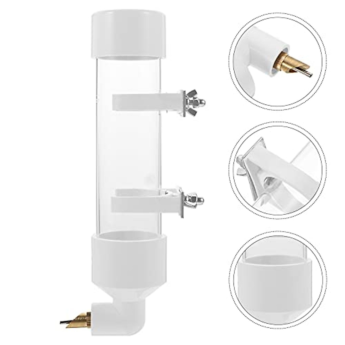 Balacoo Bird Drinker Waterer Parrot Automatic Drinking Device Water Feeder for Parakeet Cockatiel Conure Lovebird African Grey Macaw Clear