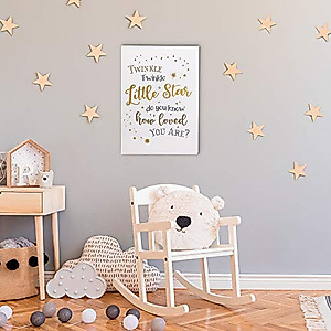 Lillian Rose Twinkle Little Star Canvas Baby Nursery Sign, White