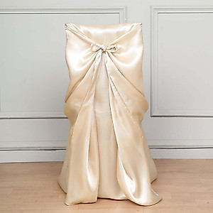 Tableclothsfactory Blush Silky Satin Universal Chair Covers Fits All Type of Chairs Event Dinning Slipcover for Wedding Party Banquet