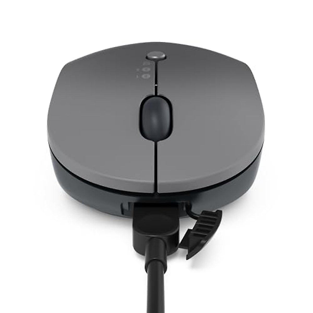 Lenovo Go Multi-Device Wireless Mouse, 2.4GHz Nano USB-C Receiver, Bluetooth, Adjustable DPI, USB-C Rechargeable Battery, Qi Wireless Charging, Ambidextrous, GY51C21211, Grey