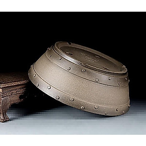 Bonsai Pot unglazed Round Shape 12 inch Refined Hand-Made by China Folk Old Artists Made of Famous Yixing Clay for Home Garden Bonsai Living.
