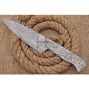 HUNTEX Unique Custom Handmade Hand-Forged Twist Pattern Damascus Steel 12 Inch Long Full Tang Razor Sharp Hunting Kitchen Blank Blade Knife