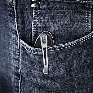 KUBEY Dugu KU159C Outdoor Folding Knife 2.91" 14C28N Sandvik Blade and G10 Handle with Reversible Pocket Clip for Hunting Fishing and Camping