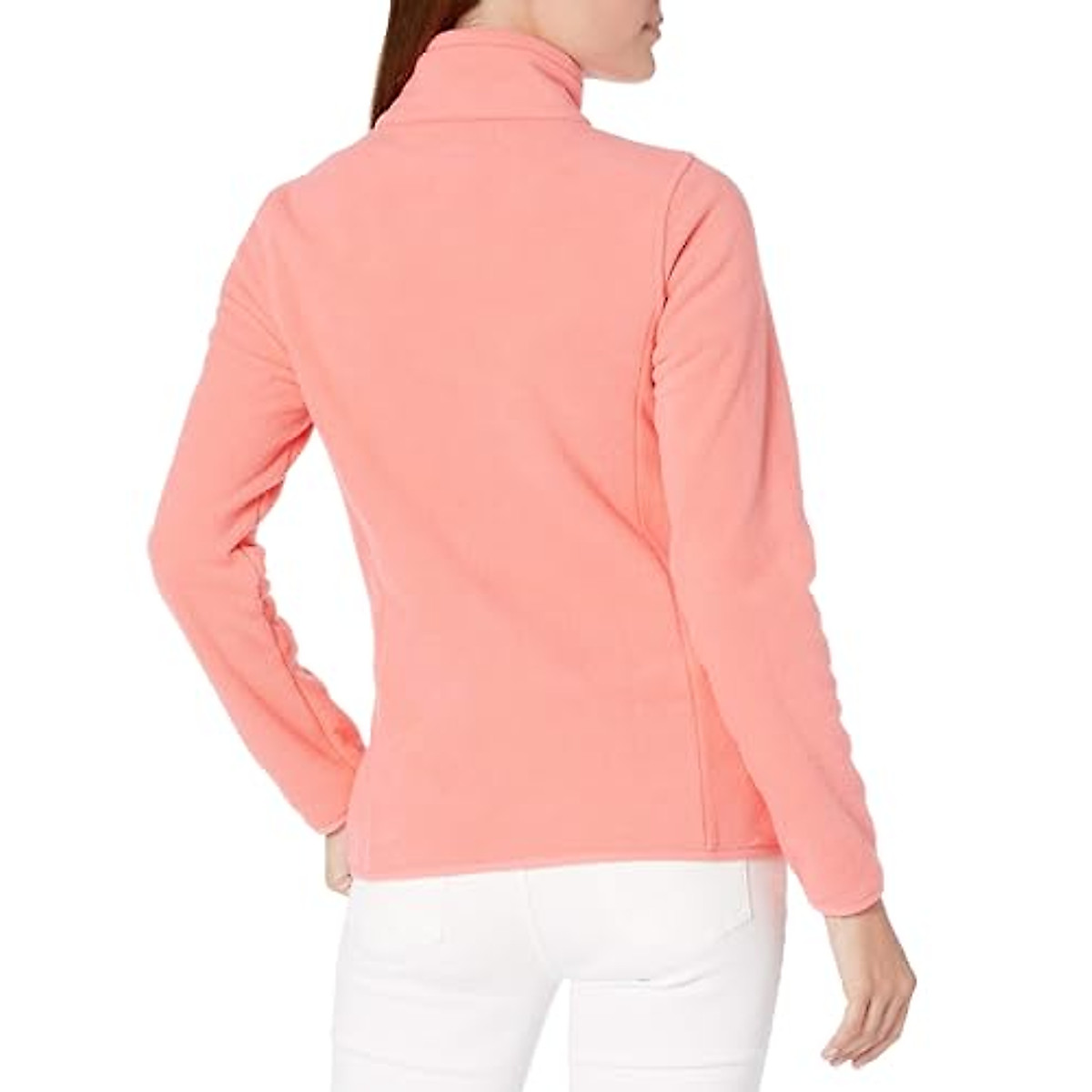 Amazon Essentials Women's Classic-Fit Long-Sleeve Quarter-Zip Polar Fleece Pullover Jacket - Discontinued Colors, Coral Pink, X-Large