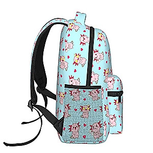 Cute Axolotl Backpack 17 Inch, Laptop Backpack Lightweight Backpack Casual Daypack With Adjustable Straps.Cute Funny Axolotl