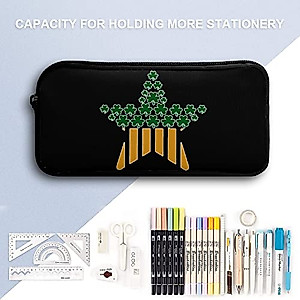 USA Clover Star Pencil Case Stationery Pen Pouch Portable Makeup Storage Bag Organizer Gift
