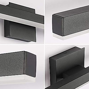 Joossnwell LED Bathroom Vanity Light Fixtures Dimmable 24" Inch Modern Matte Black Bath Vanity Lights for Mirror Lighting Wall Mount Sconces Lamps 16W 3000K Warm White