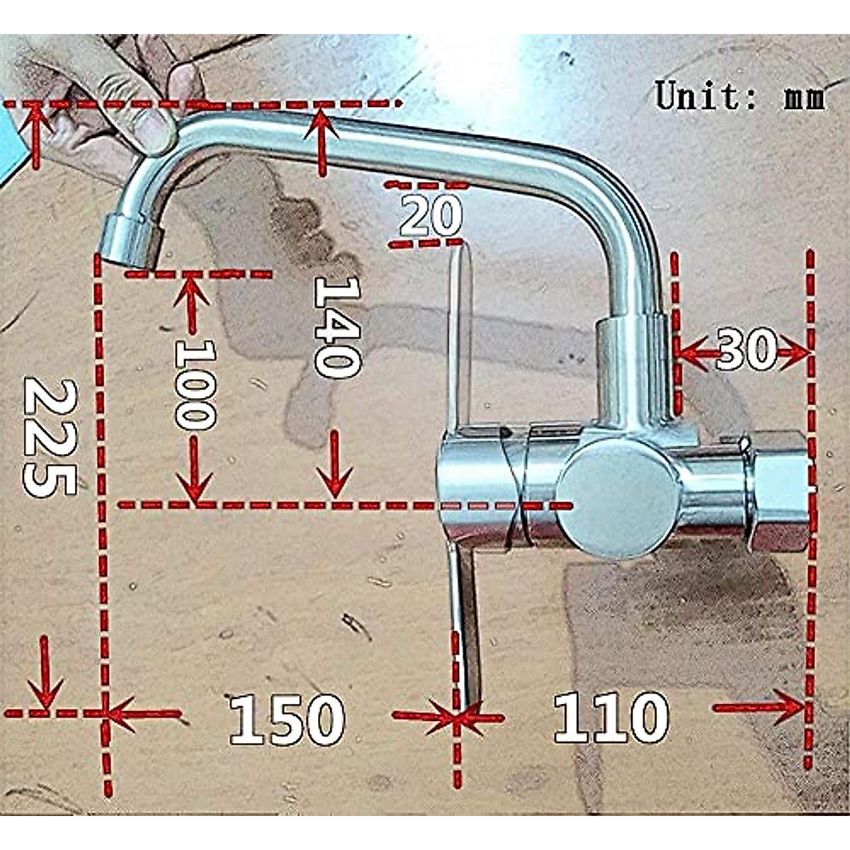KNKQZXVDF -Taps,Faucets,Wall-Mounted Kitchen Spin Hot and Cold Faucet Bathroom Bathtub in-Wall Faucet Cold Heat Kitchen Faucet Taps Sink Faucet/C(B)