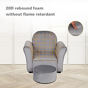 Bonrcea Pink Kids Sofa Toddler Chair,Kids Armchair,Sofa Chair,Toddler Couch Chair with Footstool,21.65x17.32x20.28inch Upholstered Couch,Armrest Sofa Chair for Chidren,Kids,Toddlers