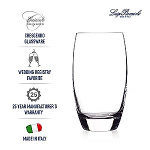 Luigi Bormioli Crescendo 20-Ounce Tumblers, Set Of 4, Crystal SON-hyx Glass, Made In Italy.