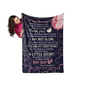 InnoBeta New Mom Gifts for Women, Expecting Mom Gifts, Mom-to-Be Gift, Pregnancy Gifts, Soft Throw Blanket 50"x65" - Letter