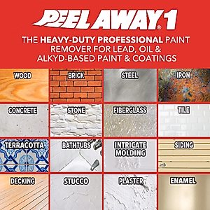 Peel Away 1 Heavy Duty Paint Remover - Removes Up to 30 Layers of Lead, Oil & Alkyd-Based Coatings - Complete Removal System Under the Lid - 1 Gallon