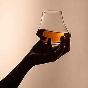 Whiskey Stones & Premium Crystal Nosing Glass Gift Set - 6 Handcrafted Granite Round Sipping Rocks - Tumbler for Whiskey, Scotch, Bourbon Tasting - Hardwood Presentation Tray - Gold Foil Box by Rocks