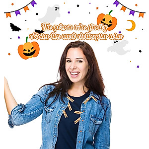 Don't Say Baby Game, Ghost Witch Pumpkin Halloween Baby Shower Game Include Baby Shower Sign and 50 Pcs Mini Clothespins, Gender Neutral Baby Shower Decoration, Party Favors Supplies-LF4