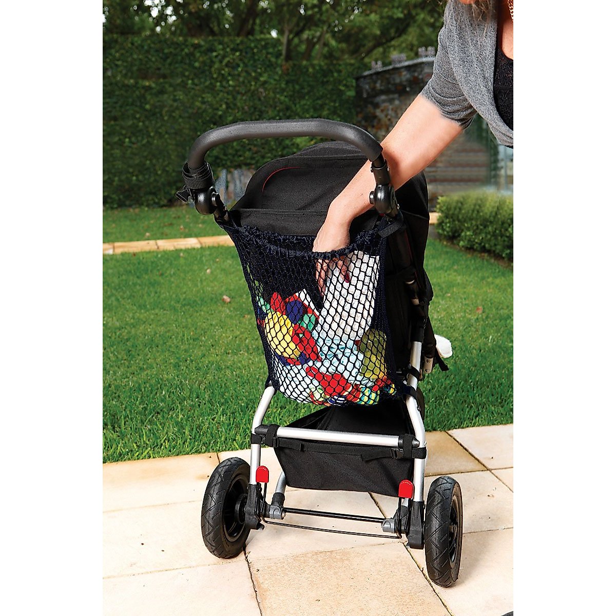 Dreambaby Strollerbuddy Stroller Net Bag - Pushchair & Pram Mesh Net Storage Bag Organizer -Black - Model F235