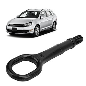 Towing Eye Tow Hook, 1T0 805 615A Car Bumper Trailer Ring Hinge Hook Replacement for CC 2009-2018 R32 2006-2014, Black