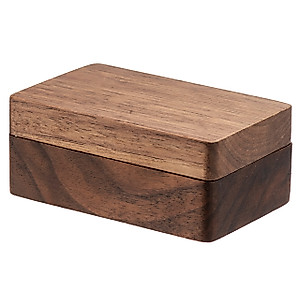 COSISO Black Walnut Wooden Cufflinks Display Box Tie Clip Case with Magnetic Lid For Men