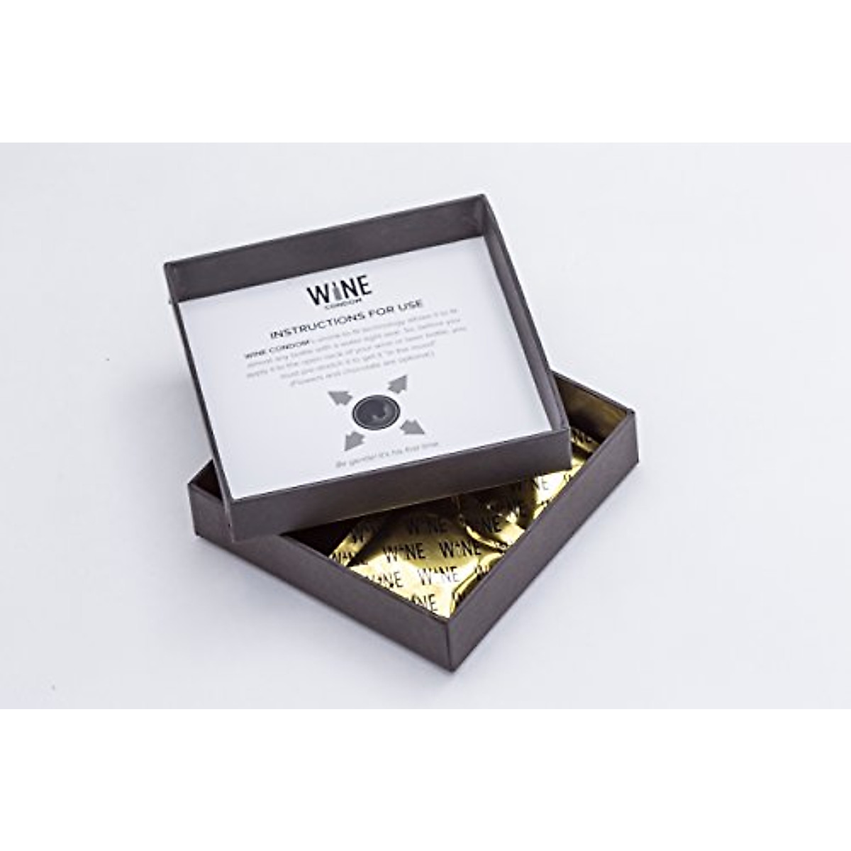 The Original Wine Condoms | Wine & Beverage Bottle Stopper | Air-Tight Grip | Prolong Beverage Freshness | FUNctional Novelty Gift | Food Grade 100% Rubber Latex | Tuxedo Black | Set of 6