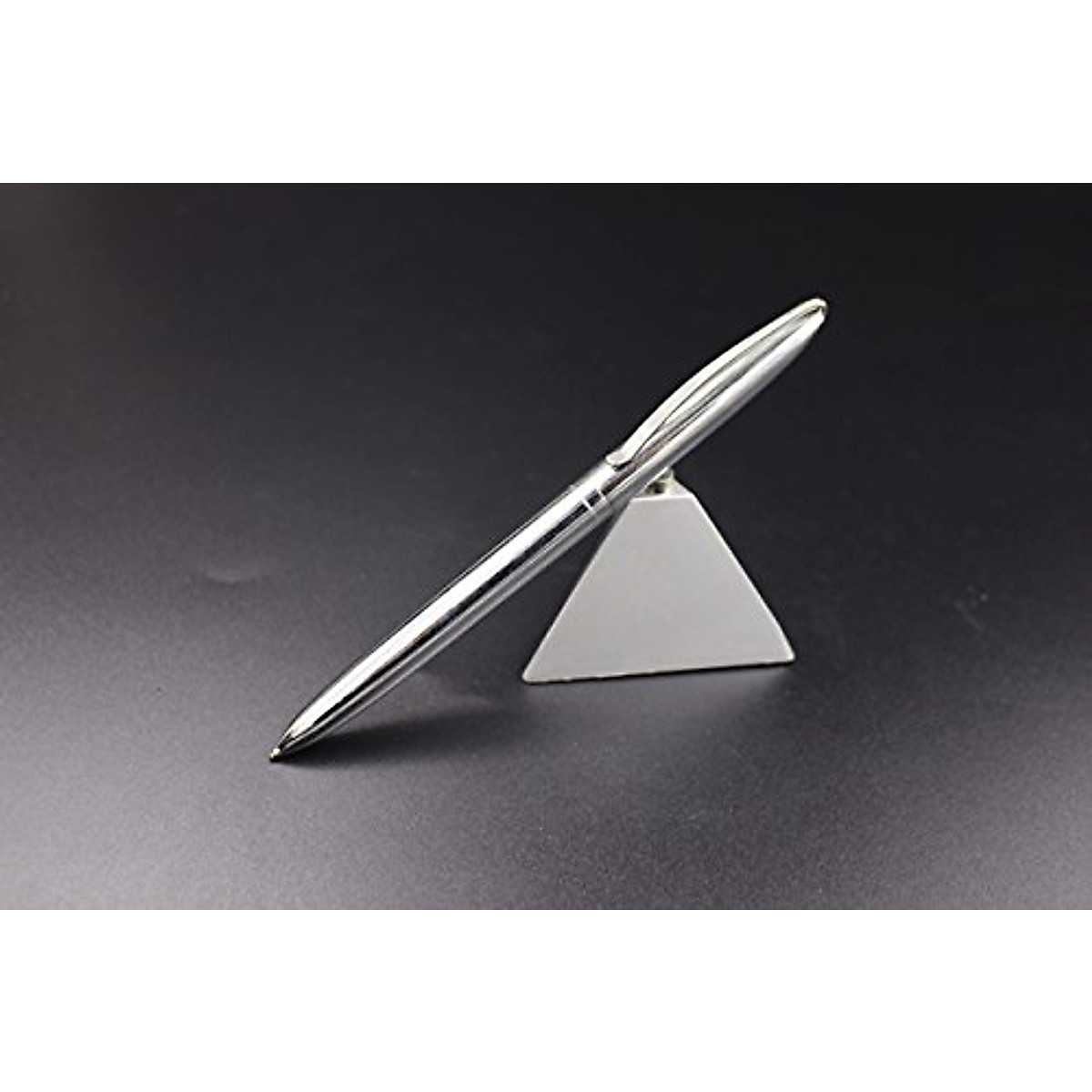JASON YUEN Magnetic Floating Pen - Bright chrome ballpoint Pen with Magnetic Base - Writing Pen With Magnet Holder fit for Office Gift items (Triangle base)
