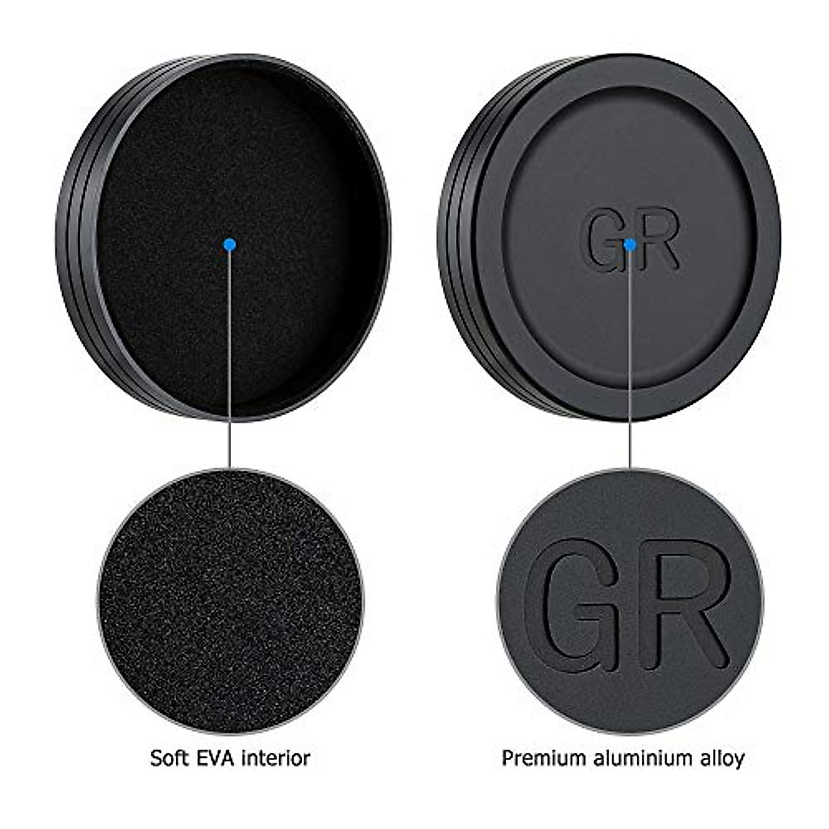 JJC Aluminum Lens Cap Cover Protector for Ricoh GR IIIx GRIIIx GR III GRIII GR II GRII with Soft EVA Interior -Black