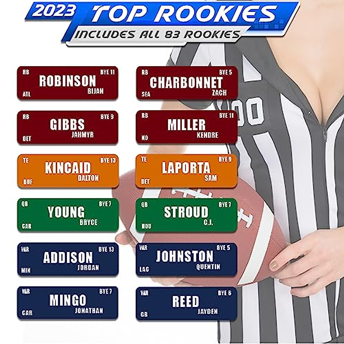 Catzvpu 2023 Fantasy Football Draft Board - Fantasy Football Draft Board for The 2023-2024 Season Kit,12 Teams 20 Rounds & 450 Label Stickers