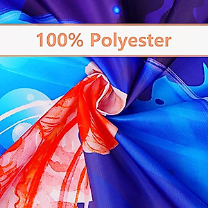 Likiyol 4 Pcs Funny Dog Shower Curtain Sets with Non-Slip Rugs, Toilet Lid Cover and Bath Mat, Blue Ocean Shower Curtain with 12 Hooks, Cute Kids Bathroom Decor